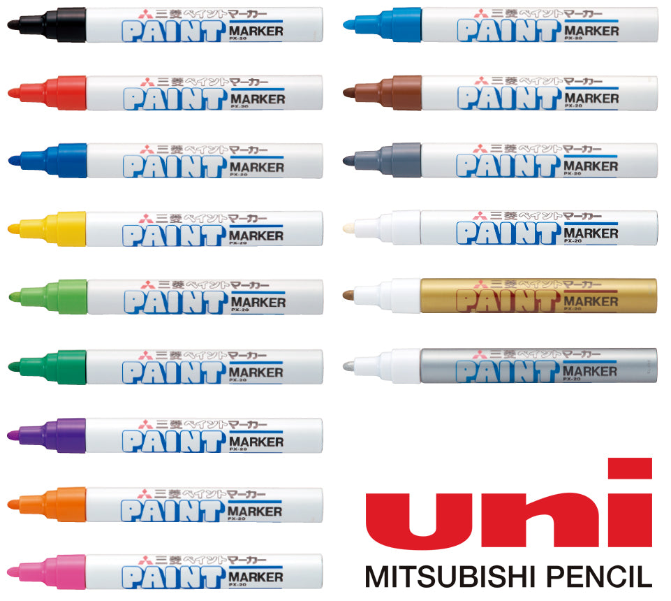 Mitsubishi Uni Permanent Paint Marker Medium 15 Colors Set — Salamander ...